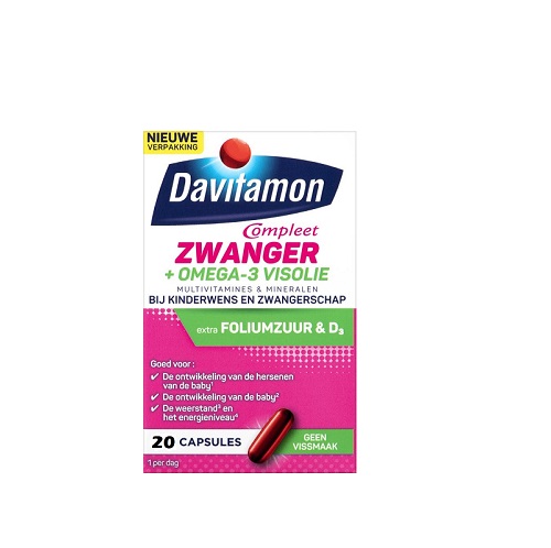 Davitamon zwanger compleet + omega3 visolie 20 capsules voordelig ...